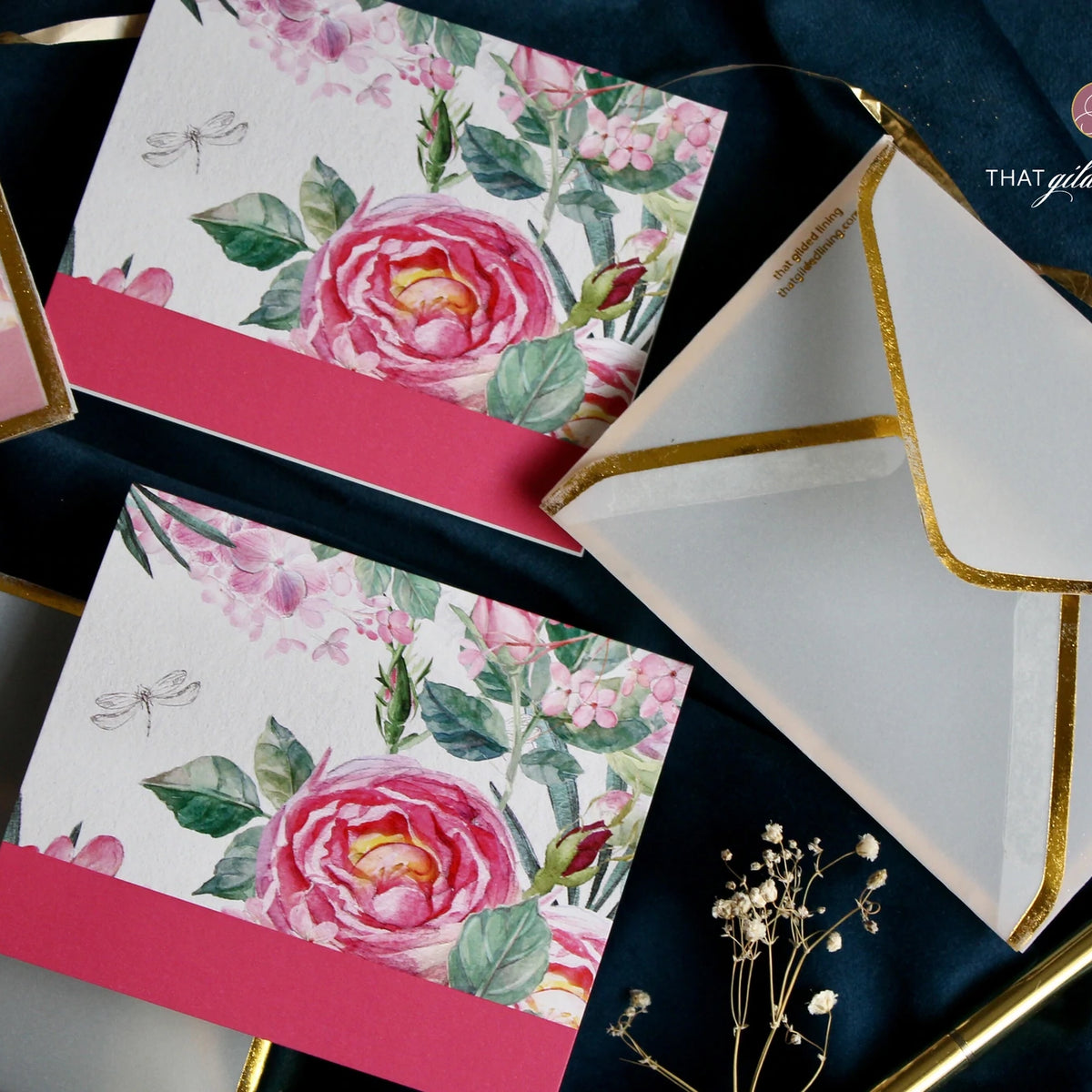 Folded Notecards with Envelopes | Personalized Notecards – That Gilded ...